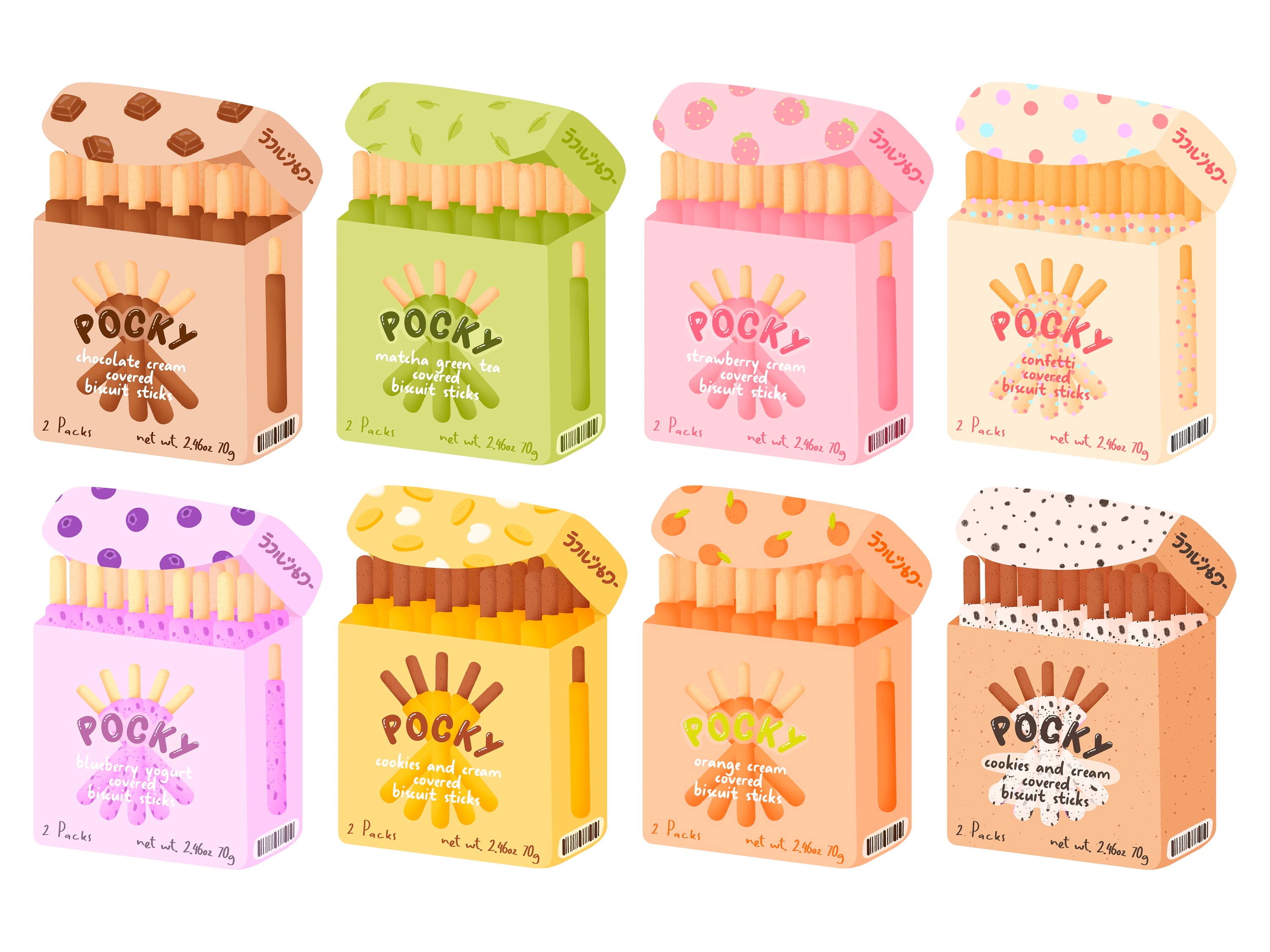 Cute Kawaii Printable Pocky Clipart / Commercial Use/ PNG - Etsy Australia