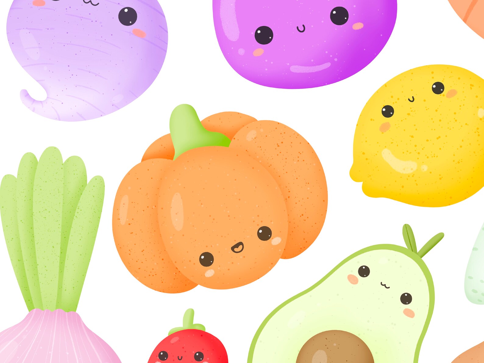 Cute Kawaii Printable Vegetables Clipart Set / Commercial Use/ - Etsy