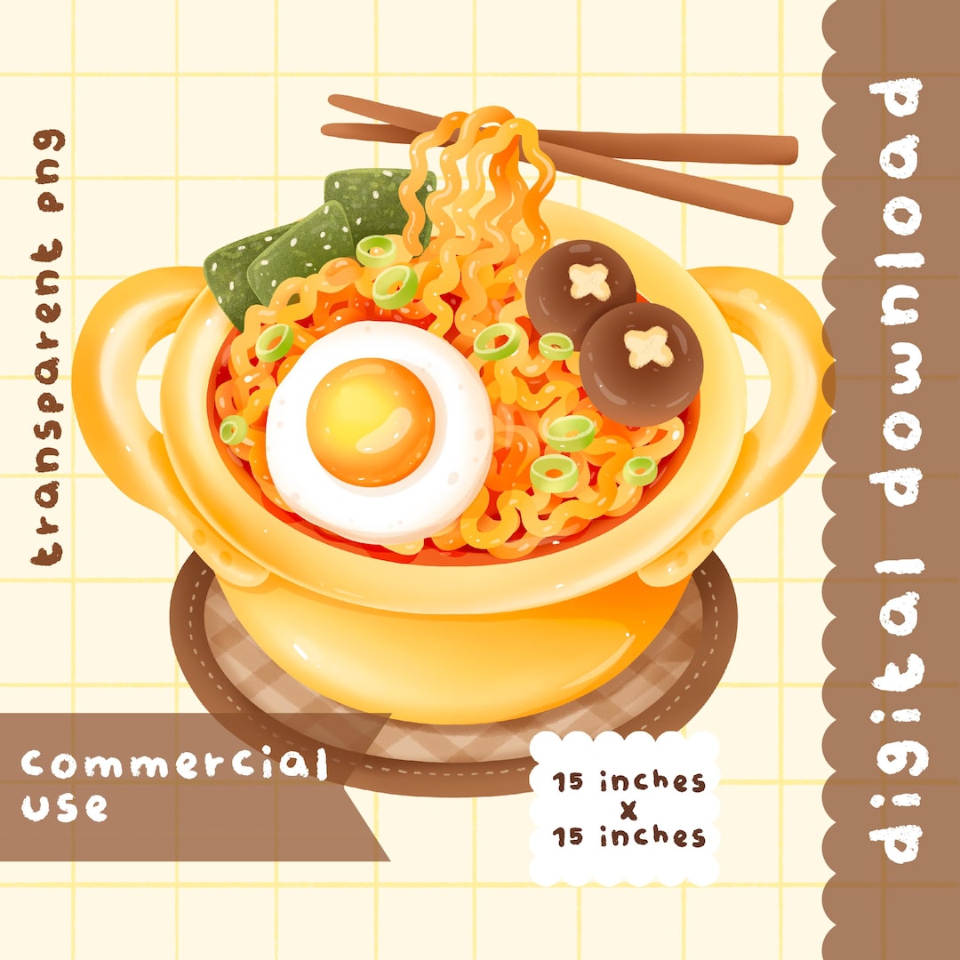 Cute Printable Ramen Korean Noodles Clipart / Commercial Use/ PNG - Etsy
