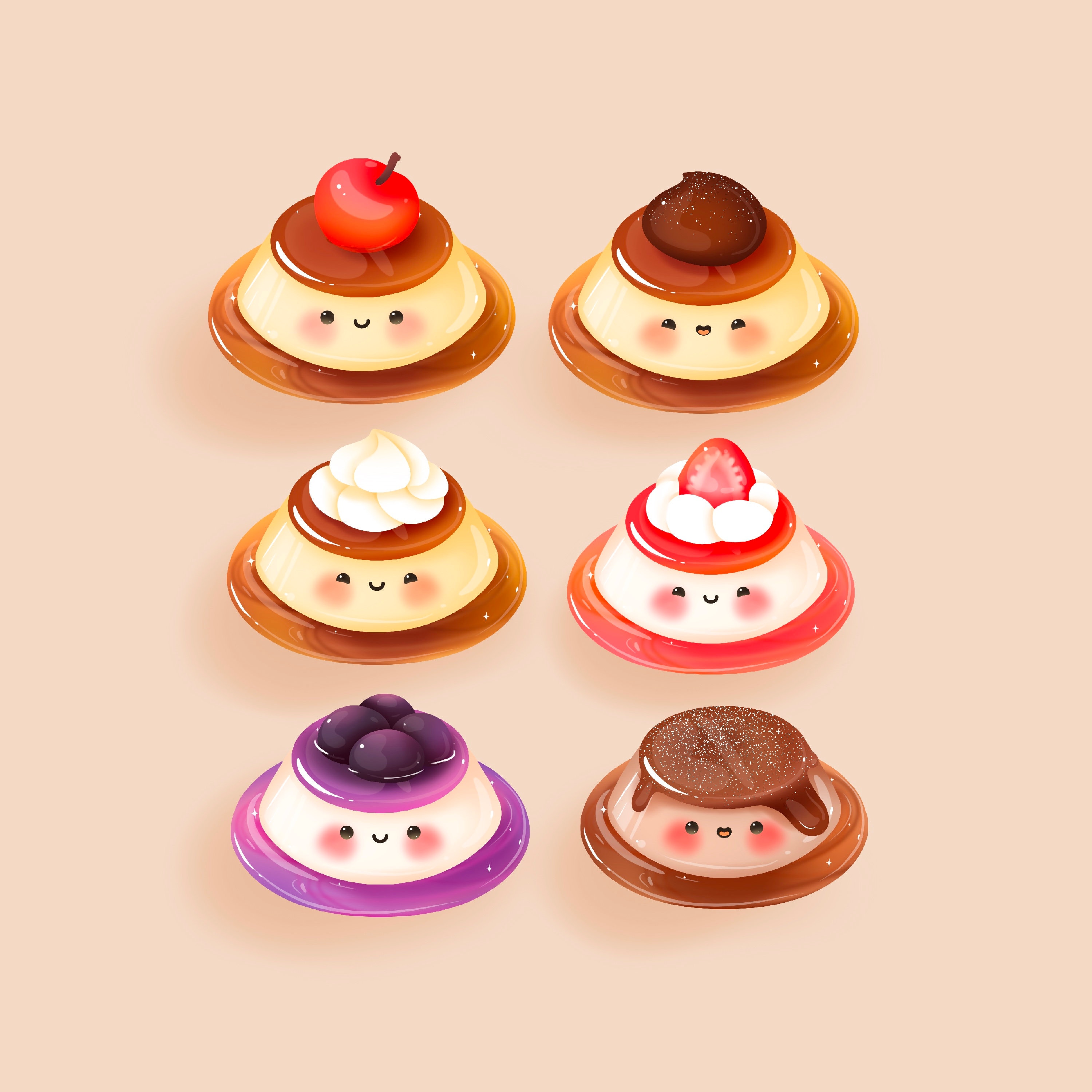 Cute Kawaii Printable Flan Clipart / Commercial Use/ PNG - Etsy