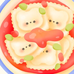Cute Kawaii Printable Chocolate Animal Ravioli Plates Clipart ...