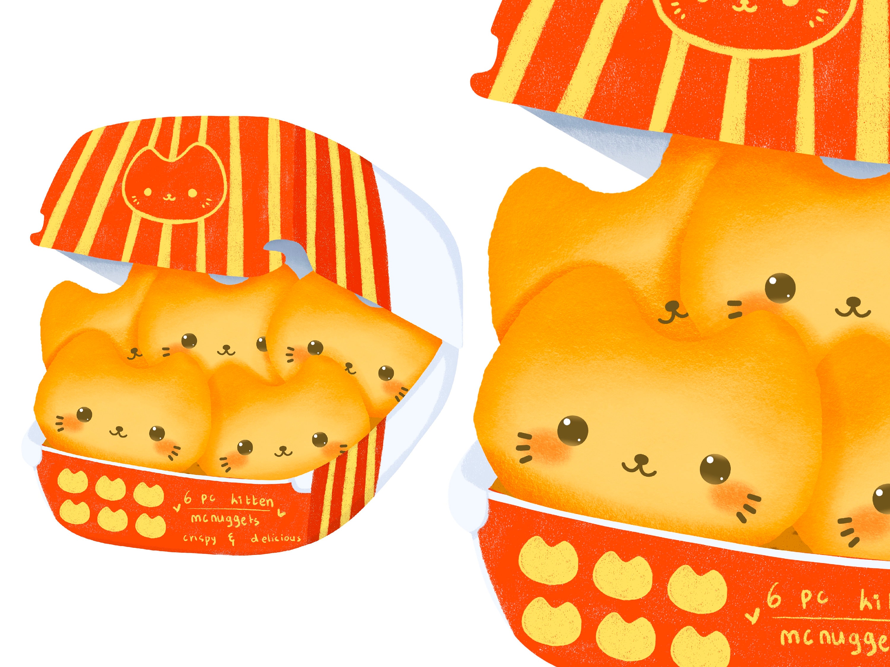 Cute Kawaii Printable Kitten Nuggets Sublimation Shirt Clipart - Etsy