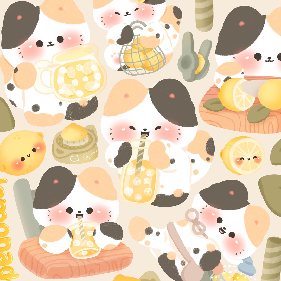 Cute Kawaii Printable Lemonade Kitten Clipart / Commercial Use/ PNG - Etsy