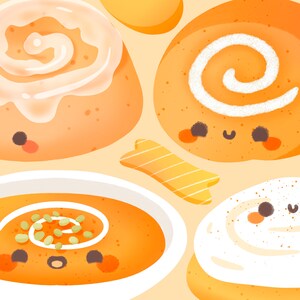 Cute Kawaii Printable Autumn Pumpkin Foods Cozy Clipart Set ...