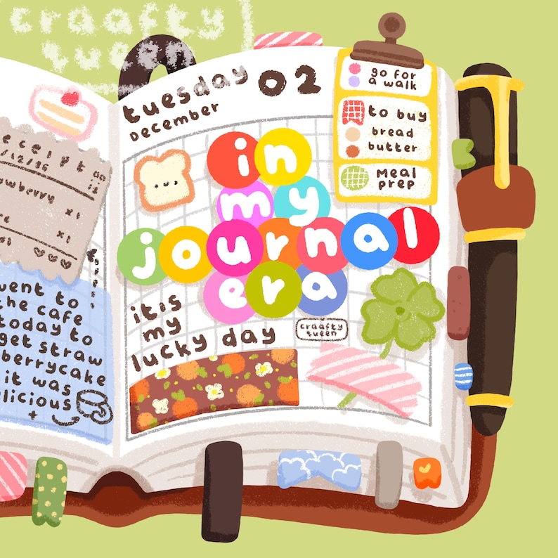 Cute Kawaii Printable in My Journal Era Sticker Clipart / Commercial ...