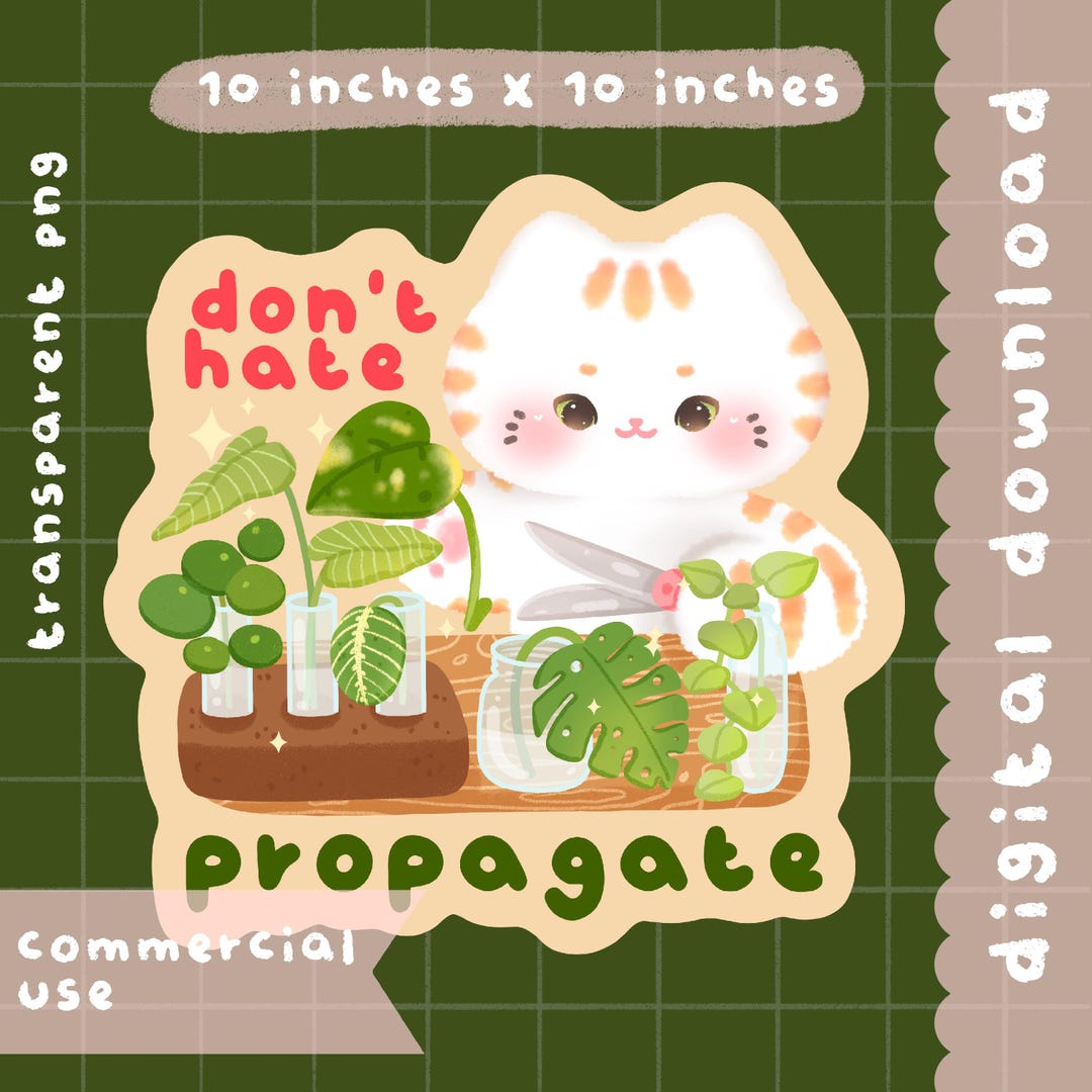 Cute Kawaii Printable Don’t Hate Propagate Clipart / Commercial Use ...