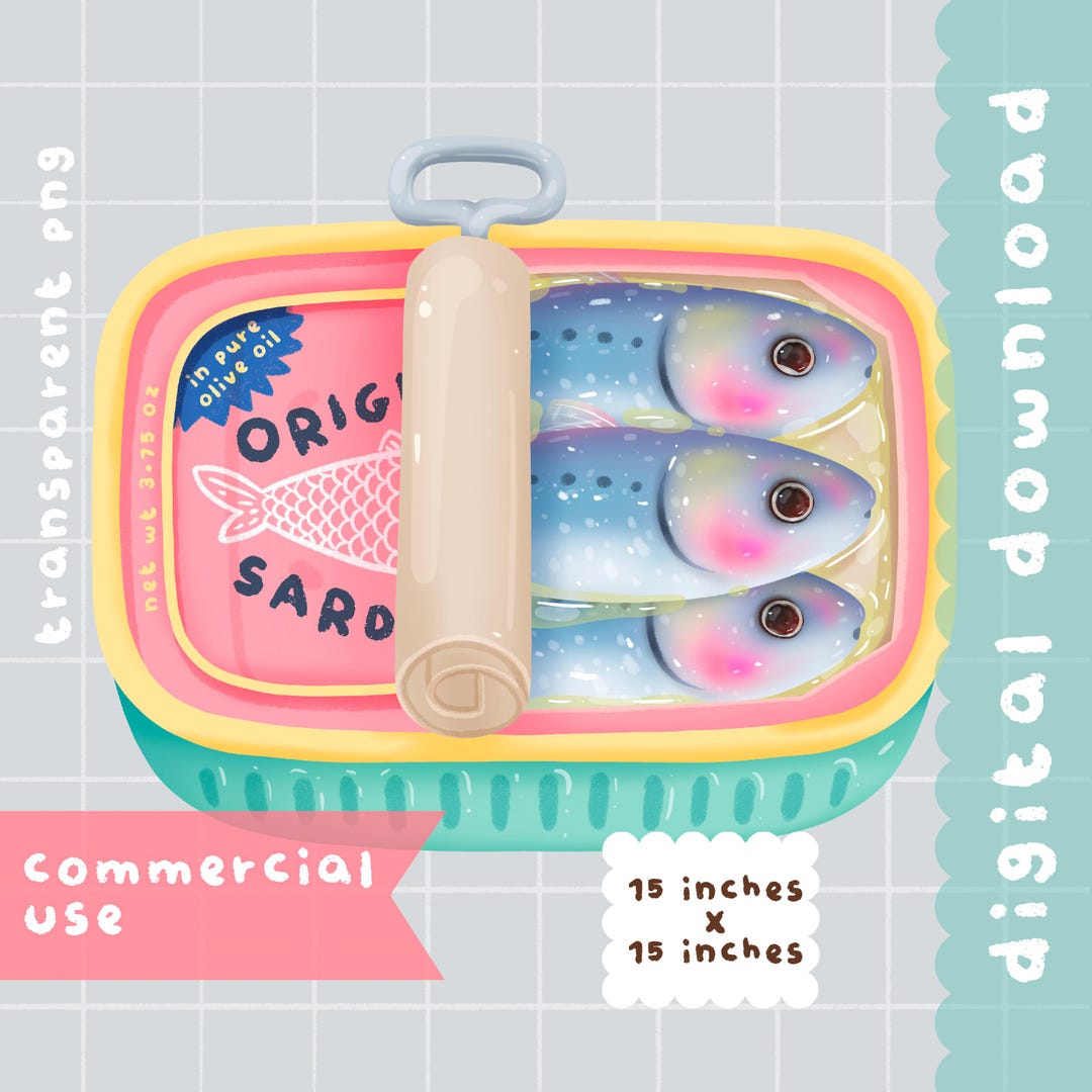 Cute Kawaii Printable Sardine Can Clipart / Commercial Use/ PNG - Etsy