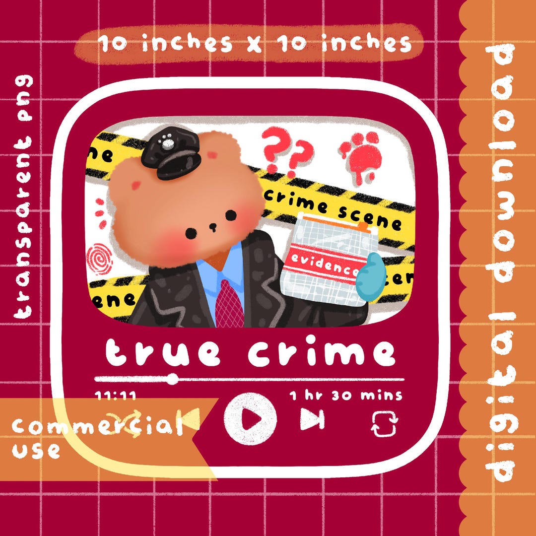 Cute Kawaii Printable True Crime Podcast Clipart / Commercial Use/ PNG ...