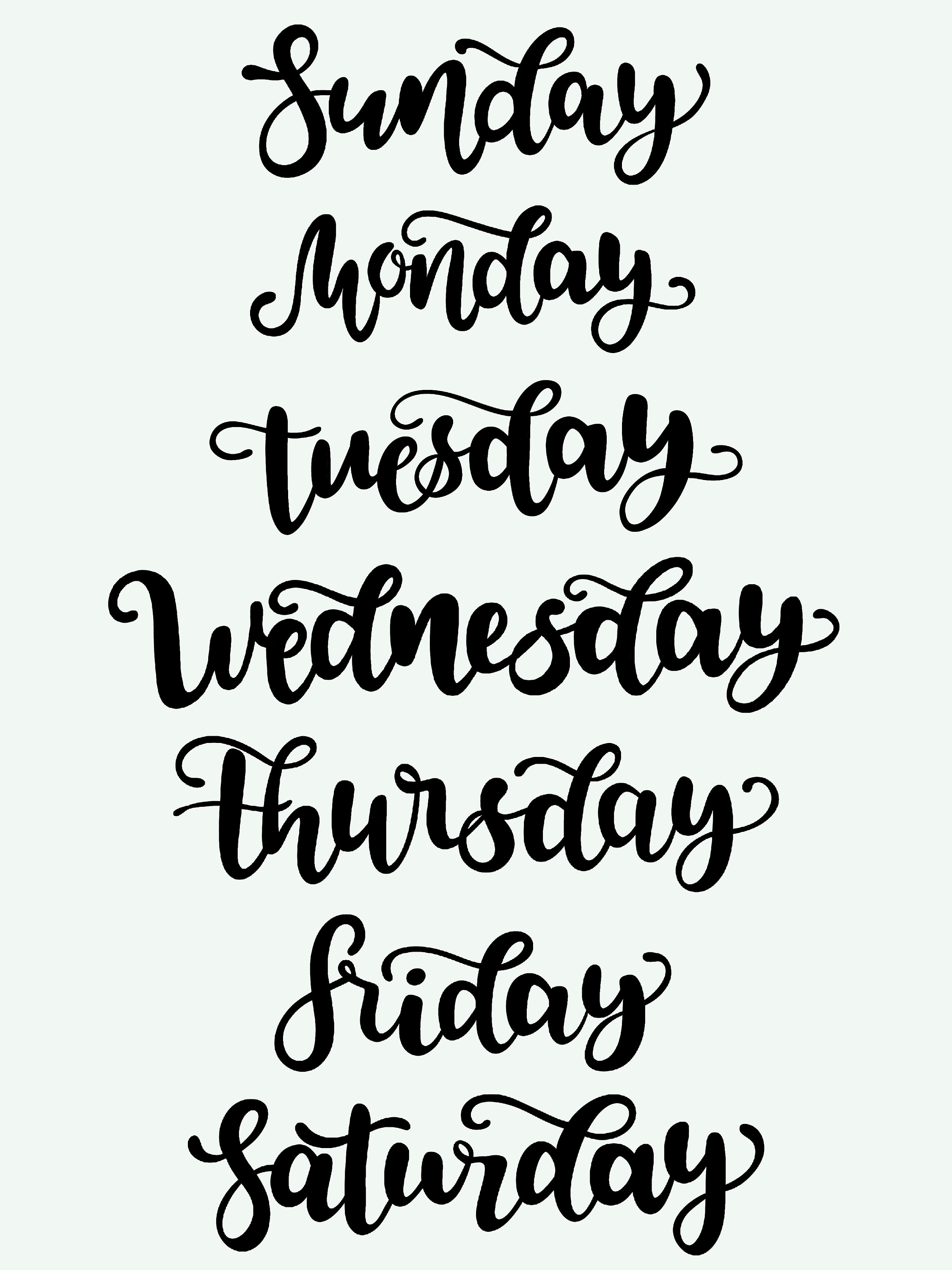 Printable Weekdays Clipart / Commercial Use/ PNG - Etsy