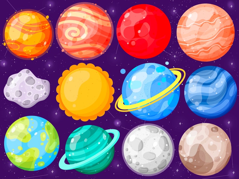 Printable Kawaii Solar System Clipart / Commercial Use/ PNG - Etsy