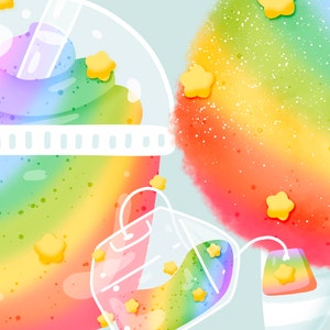 Cute Kawaii Printable Pride Rainbow Foods Clipart / Commercial Use/ PNG ...