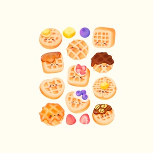 Cute Kawaii Printable Waffles Clipart / Commercial Use/ PNG - Etsy