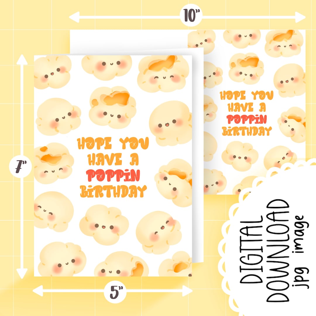 Cute Printable Popcorn Pun Greeting Card / Commercial Use/ PNG - Etsy