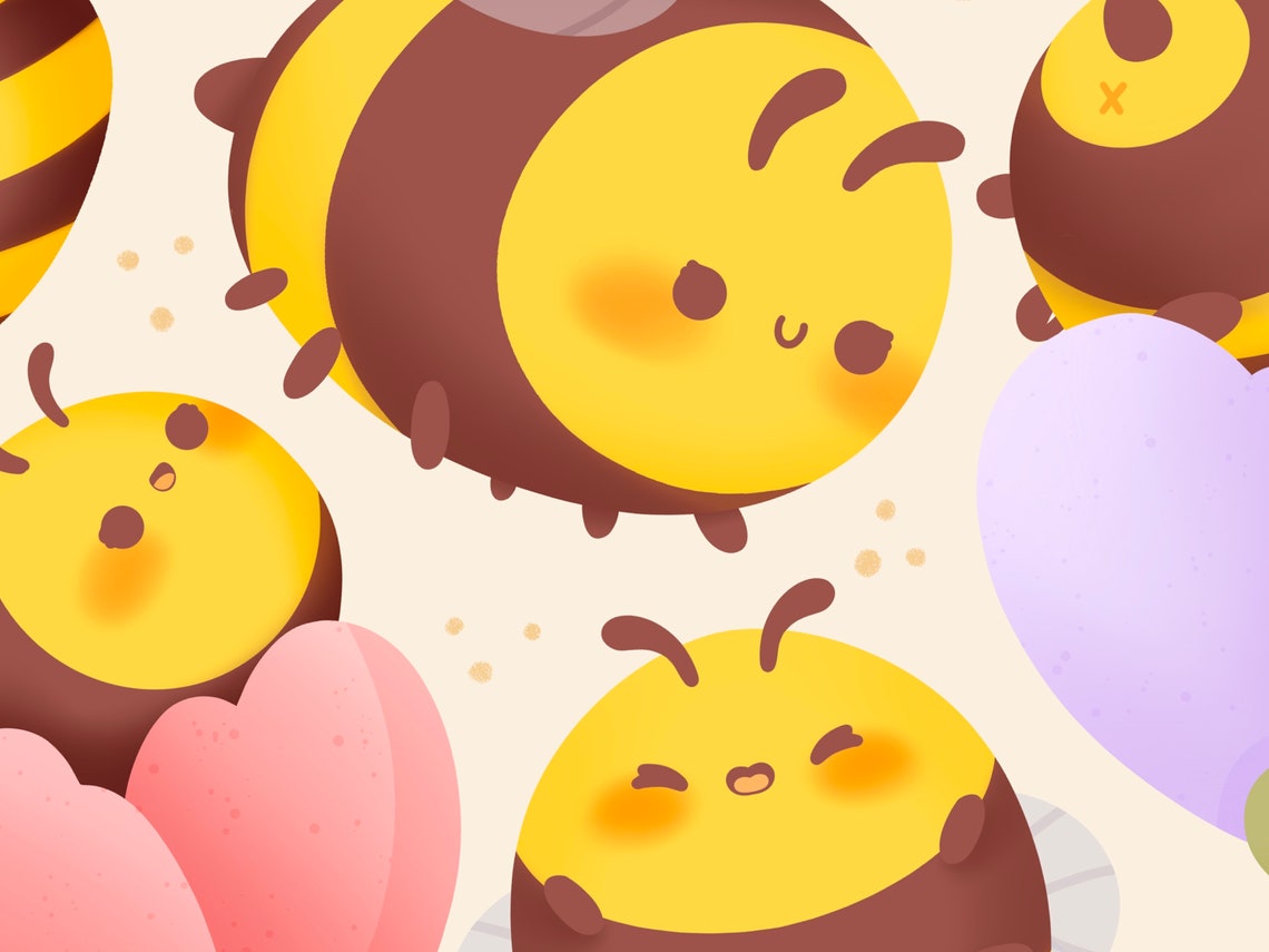Cute Kawaii Printable Honey Bee Clipart / Commercial Use/ PNG - Etsy