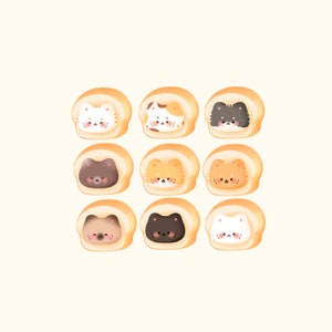 Cute Kawaii Printable Bread Cats Clipart / Commercial Use/ PNG - Etsy
