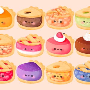 Cute Kawaii Printable Pies Clipart / Commercial Use/ PNG - Etsy