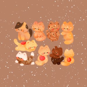 Cute Kawaii Printable Cookie Cats Clipart / Commercial Use/ PNG - Etsy