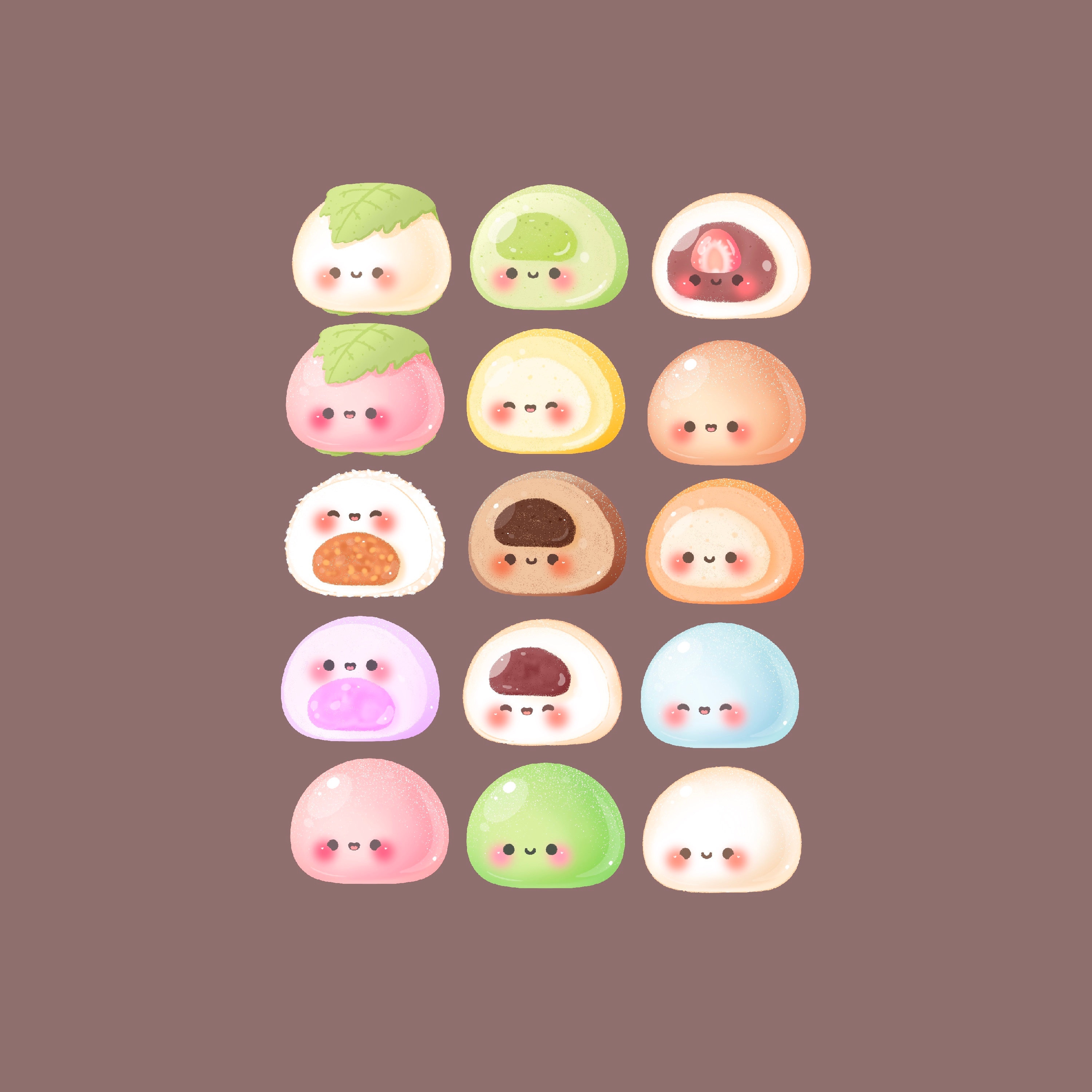 Cute Kawaii Printable Mochi Clipart / Commercial Use/ PNG - Etsy UK