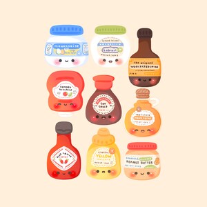 Cute Kawaii Printable Condiments Clipart / Commercial Use/ PNG - Etsy