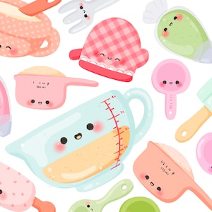 Cute Kawaii Printable Cooking/baking Part 1 Clipart / Commercial Use ...