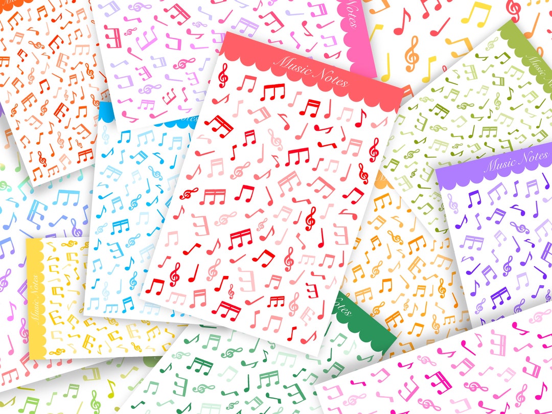 Cute Kawaii Printable Deco Music Notes Sticker Sheet / Commercial Use ...
