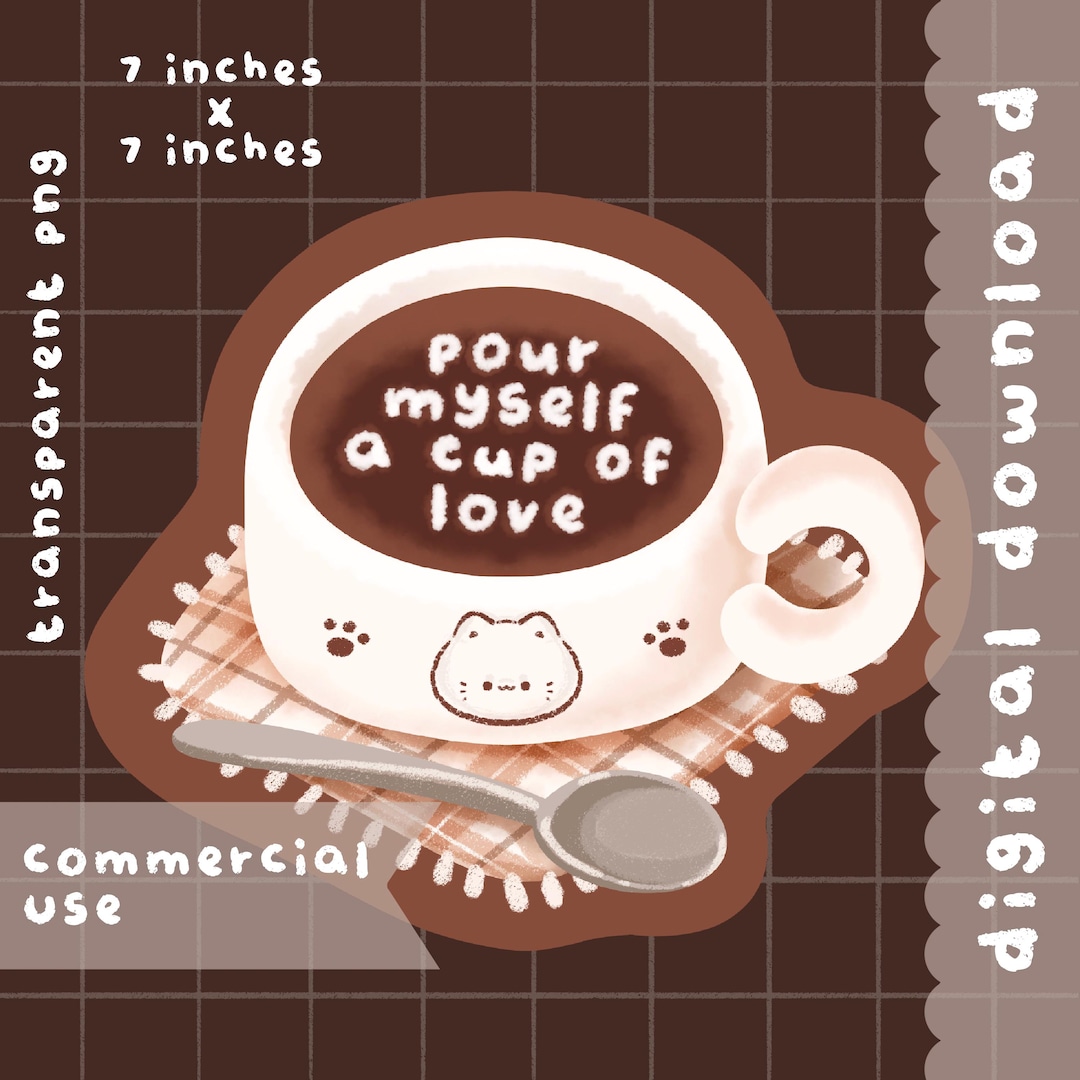 Cute Kawaii Printable Coffee Cup Clipart / Commercial Use/ PNG - Etsy