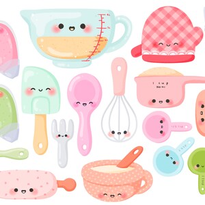 Cute Kawaii Printable Cooking/baking Part 1 Clipart / Commercial Use ...