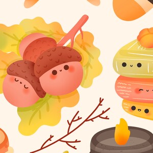 Cute Kawaii Printable Happy Autumn Clipart / Commercial Use/ PNG - Etsy