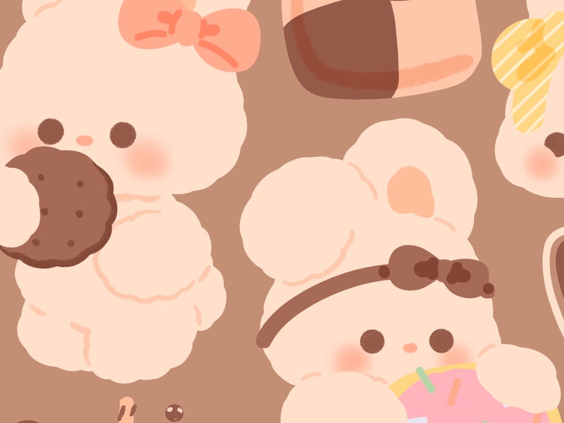 Cute Kawaii Printable Chibi Cookie Bunny Clipart / Commercial - Etsy