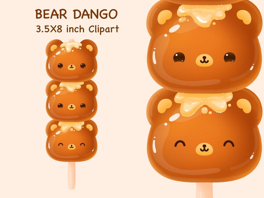 Cute Kawaii Printable Korean Bear Dango Dessert Clipart / Commercial ...
