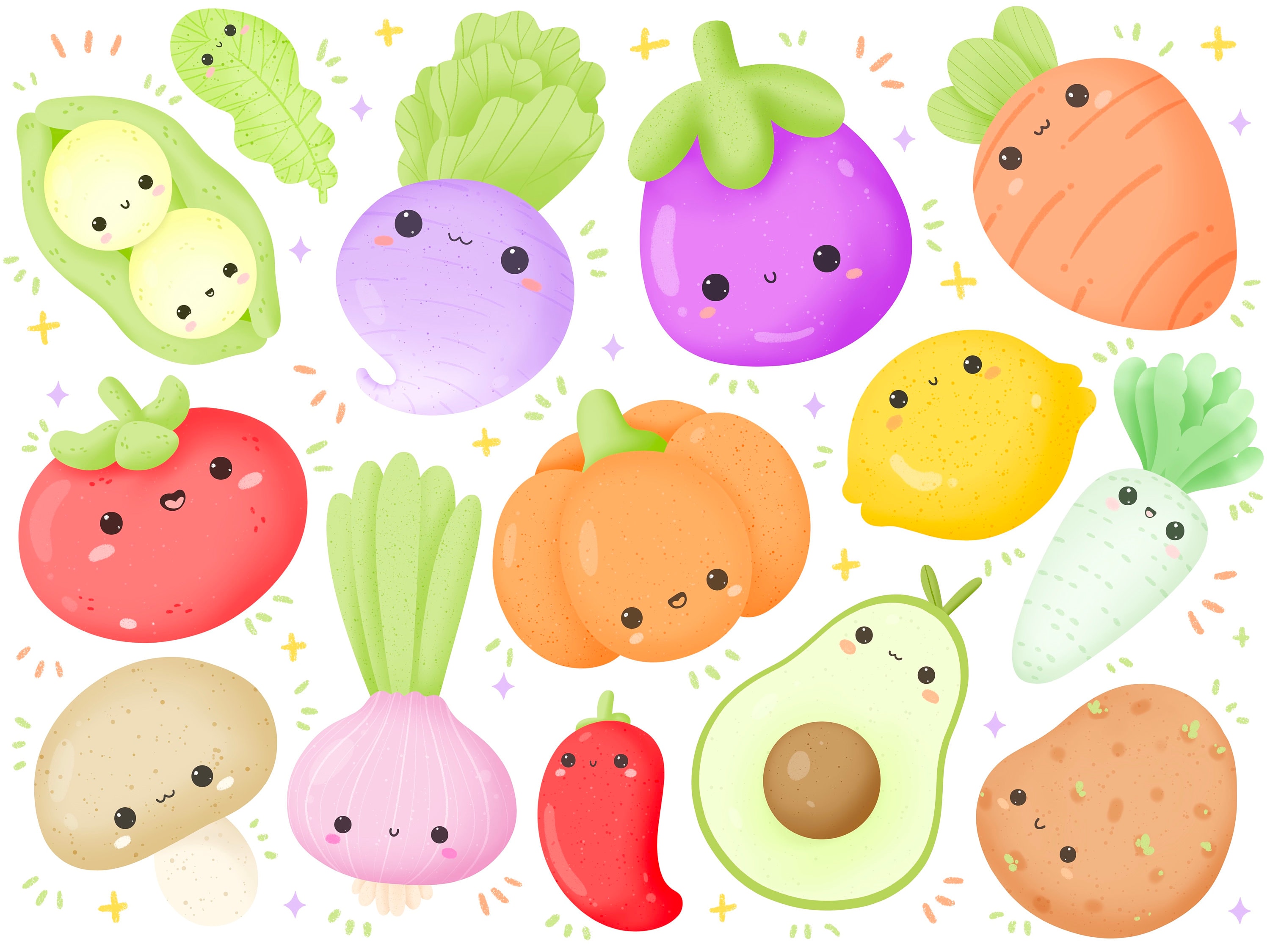 Cute Veggies Png