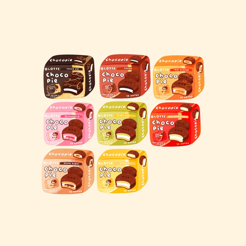 Cute Kawaii Printable Choco Pie Clipart / Commercial Use/ PNG - Etsy
