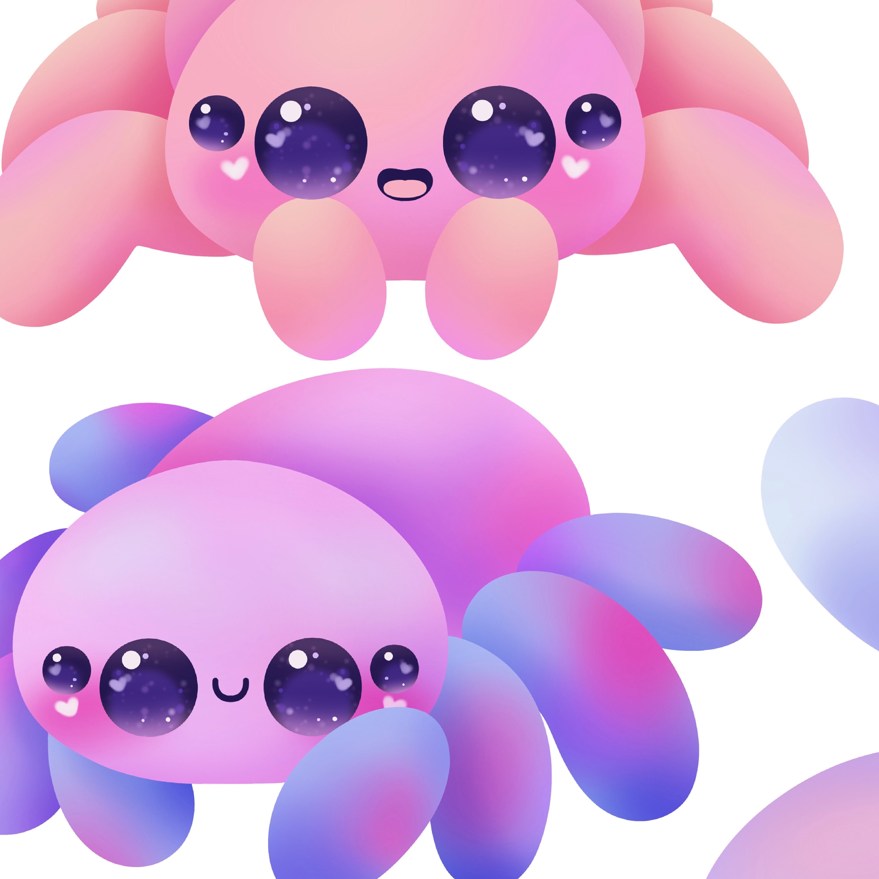 Cute Kawaii Printable Pastel Galaxy Spider Clipart / - Etsy