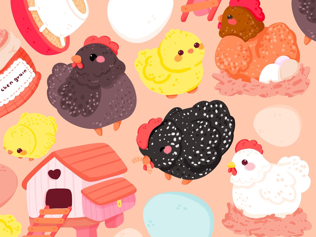 Cute Kawaii Printable Chibi Chicken Coop Clipart / Commercial Use/ PNG ...