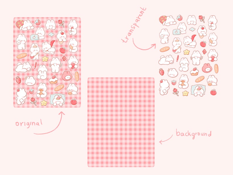 Cute Printable Sticker Sheet Bunny Clipart / Commercial Use/ - Etsy