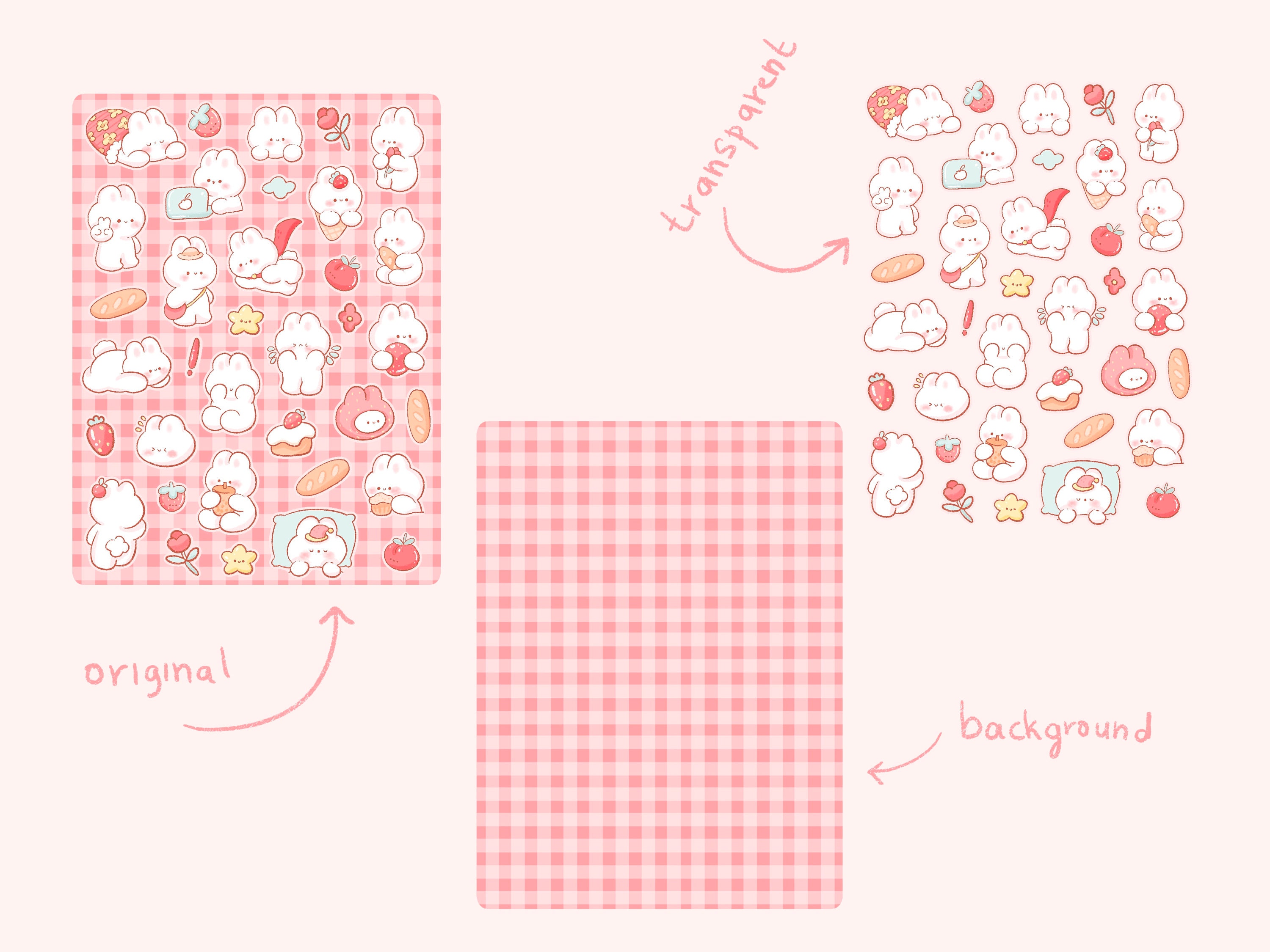 Cute Printable Sticker Sheet Bunny Clipart / Commercial Use/ - Etsy