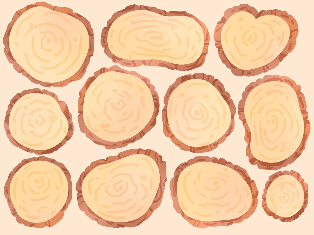 Cute Kawaii Printable Chibi Tree Slices Stumps Clipart / - Etsy Australia