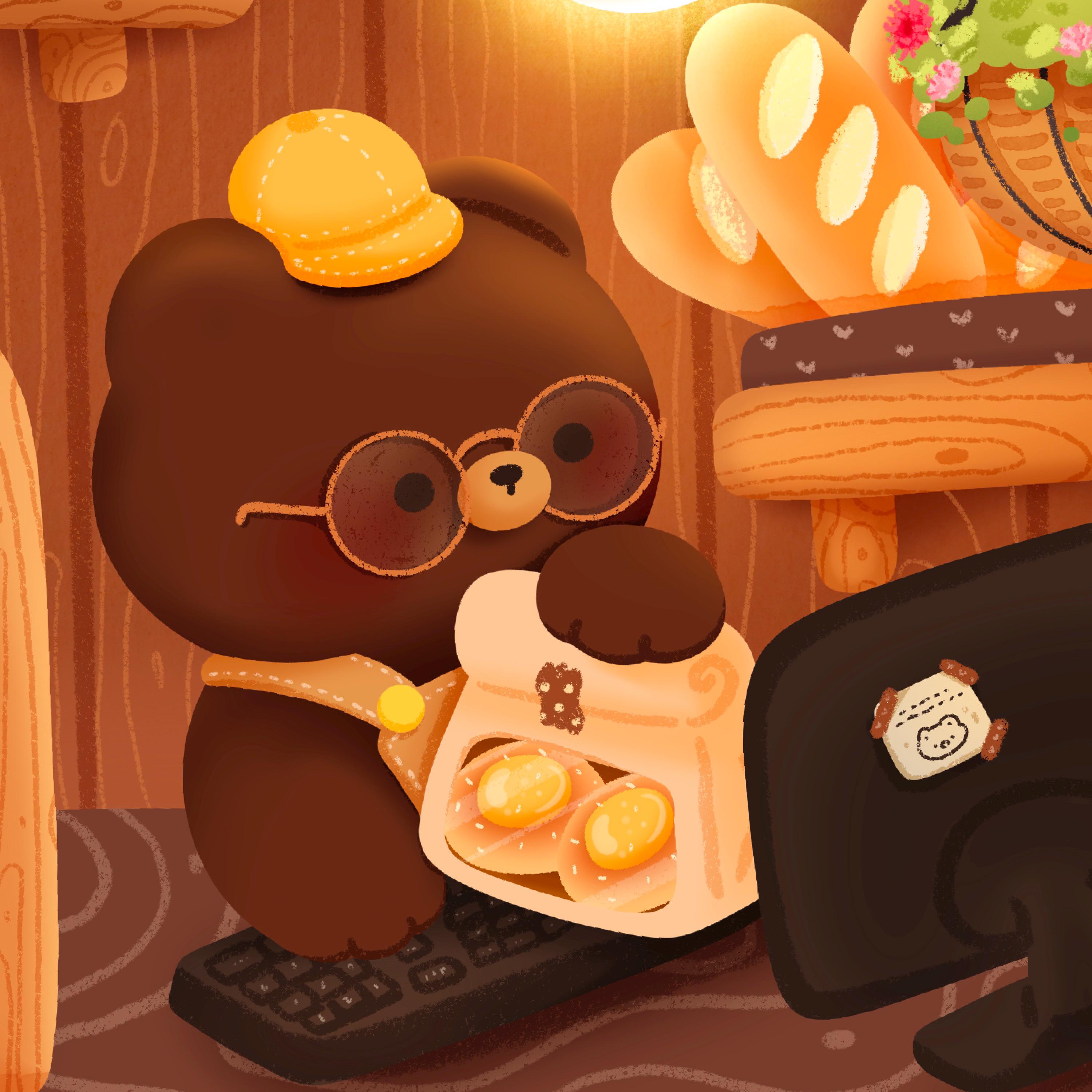 Cute Kawaii Printable Bear Bread Bakery Clipart / Commercial Use/ PNG ...