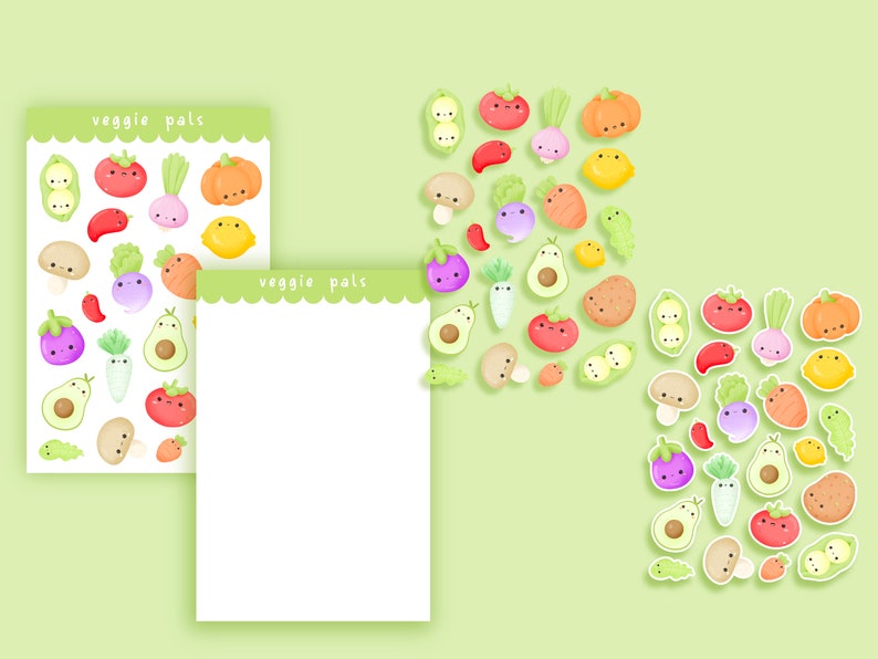 Cute Printable Sticker Sheet Veggie Pals Sticker Sheet / - Etsy