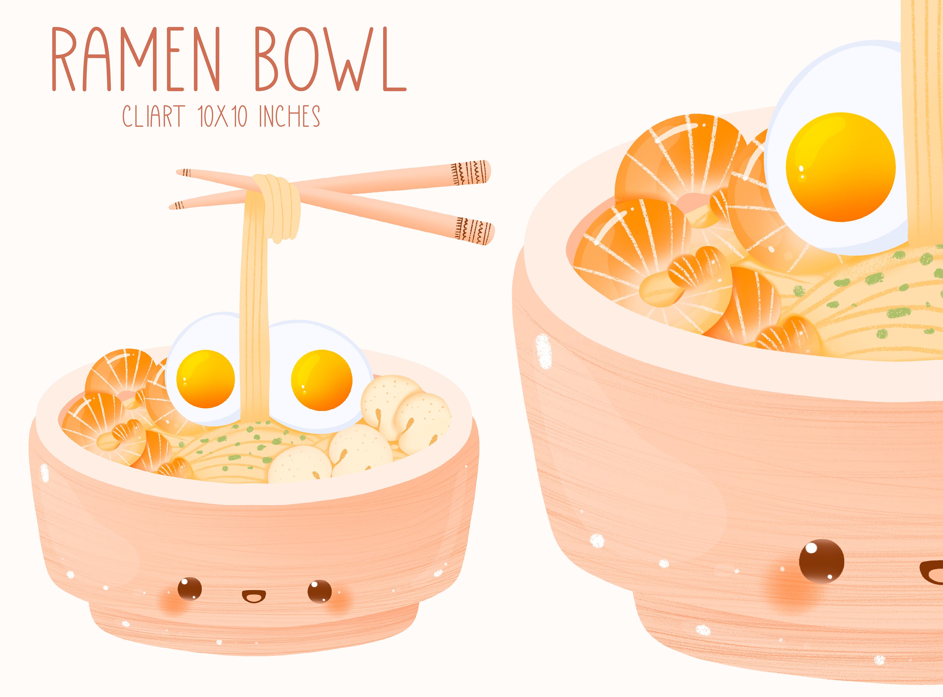 Cute Kawaii Printable Korean Ramen Bowl Clipart / Commercial - Etsy Canada