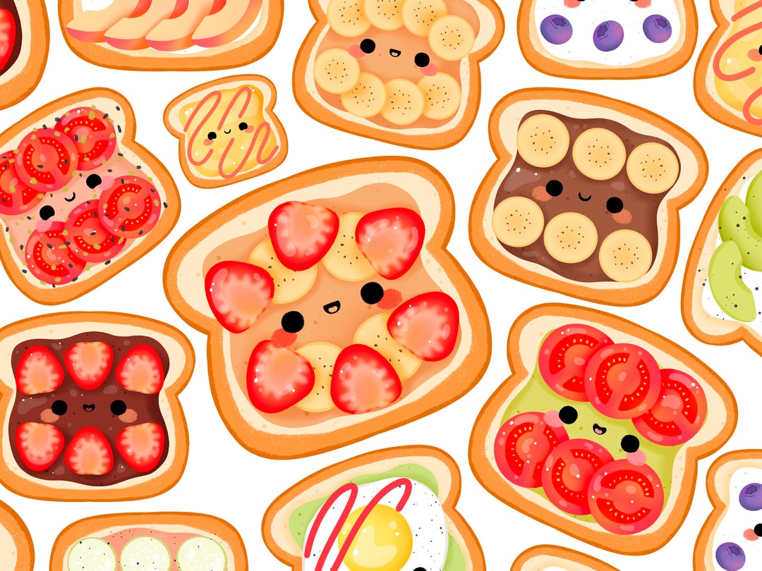 Cute Kawaii Printable Toasts Clipart / Commercial Use/ PNG - Etsy