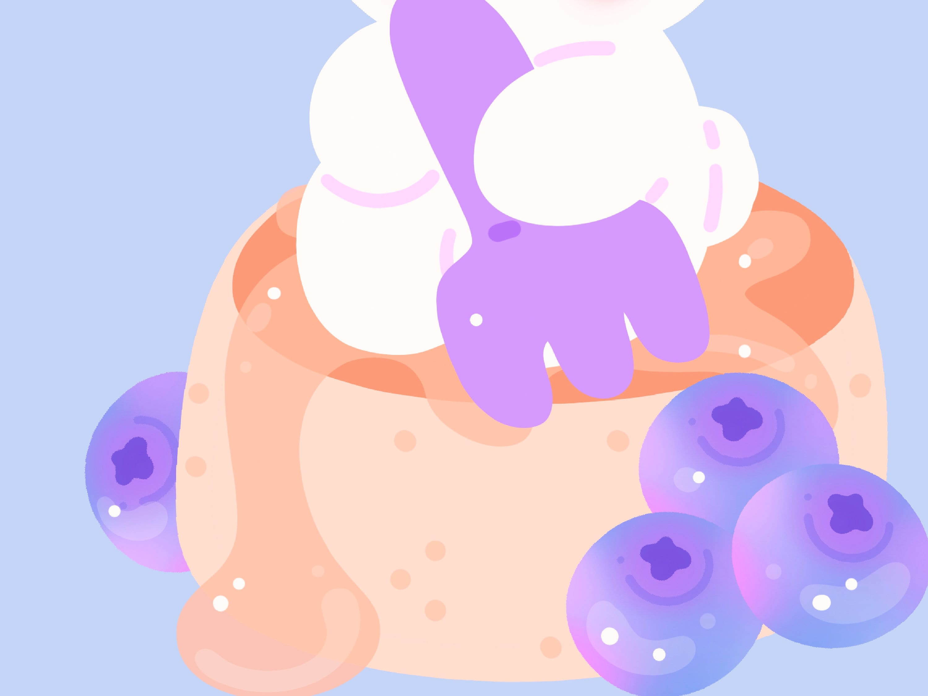 Cute Kawaii Printable Chibi Blueberry Bunny Clipart / - Etsy Hong Kong