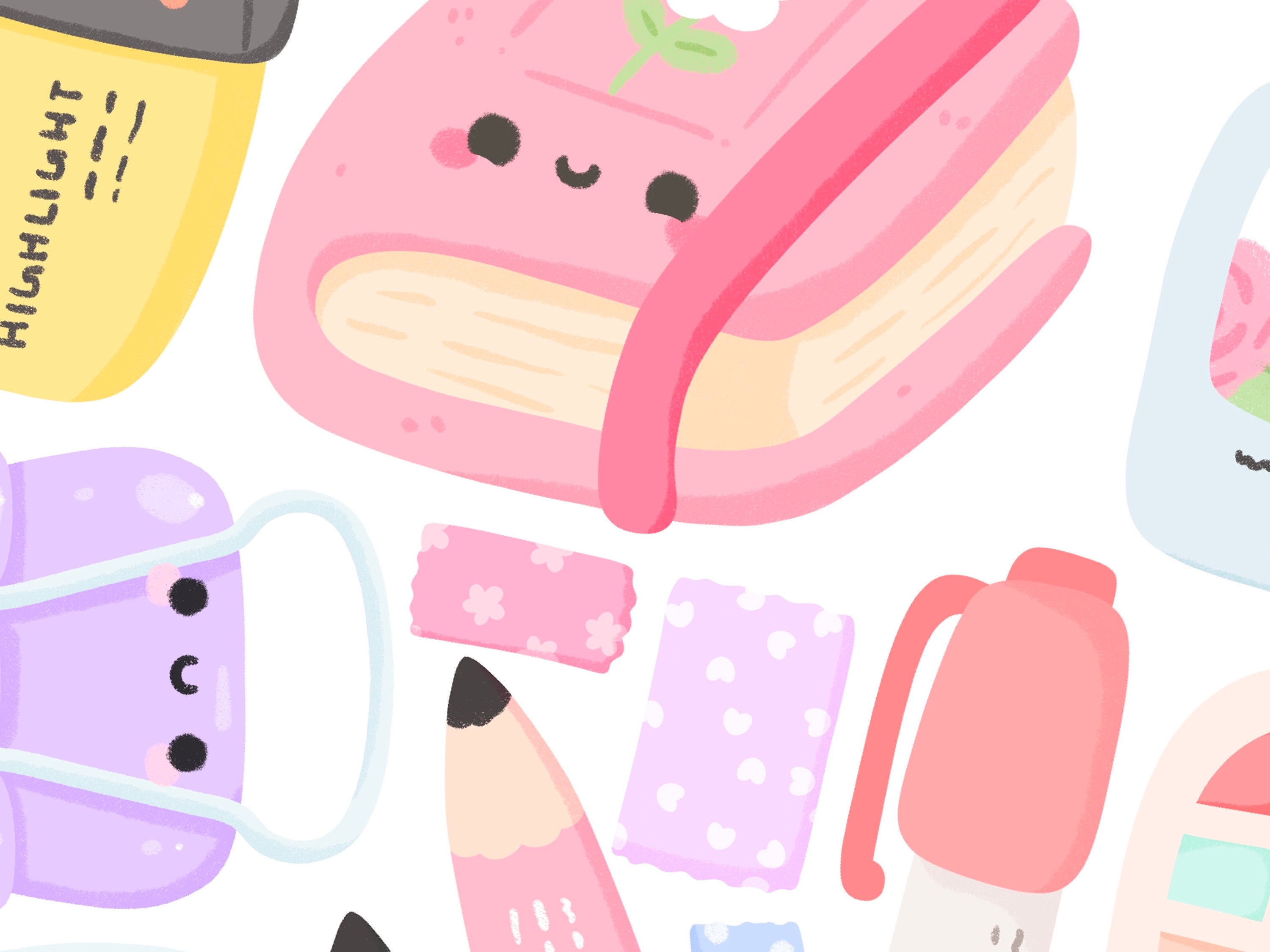 Cute Kawaii Printable Journal Scrapbooking Supplies Clipart - Etsy