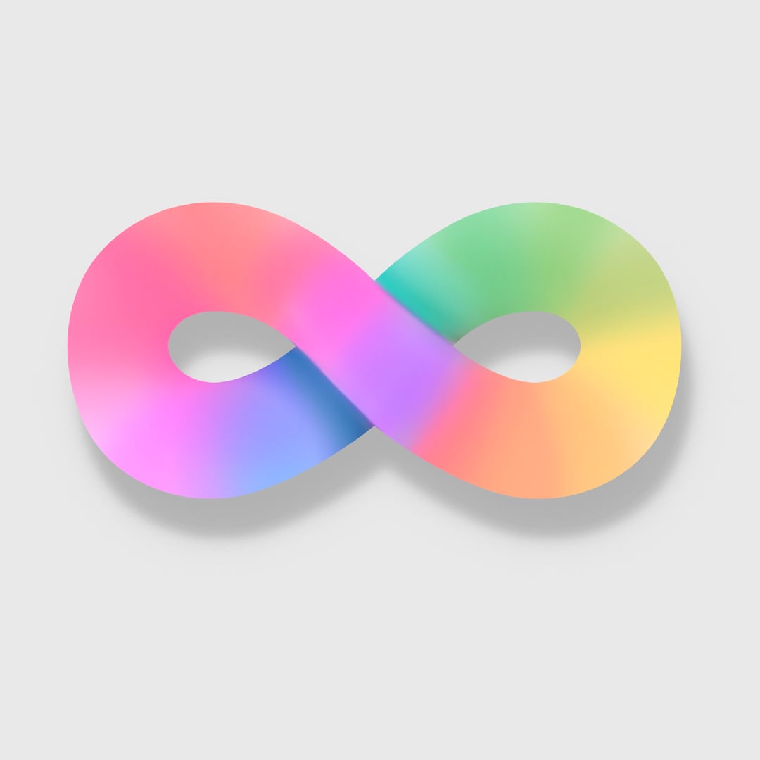 Cute Kawaii Printable Autism Neurodivergent Infinity Symbol Rainbow ...