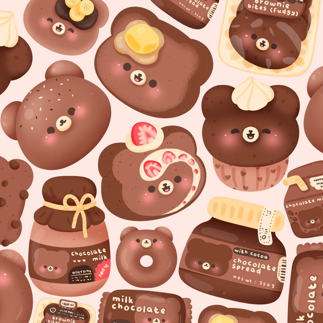 Cute Kawaii Printable Cocoa Bear Clipart / Commercial Use/ PNG - Etsy