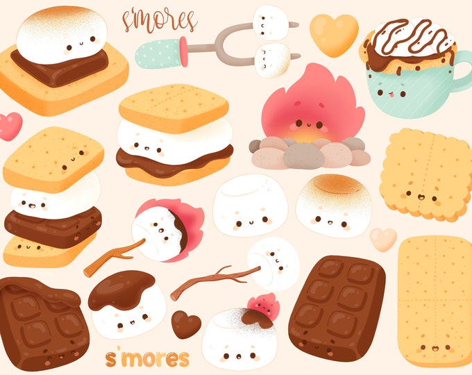 Kawaii Marshmallow Clipart, Kawaii Clip Art Expression Happy Sad Cute ...