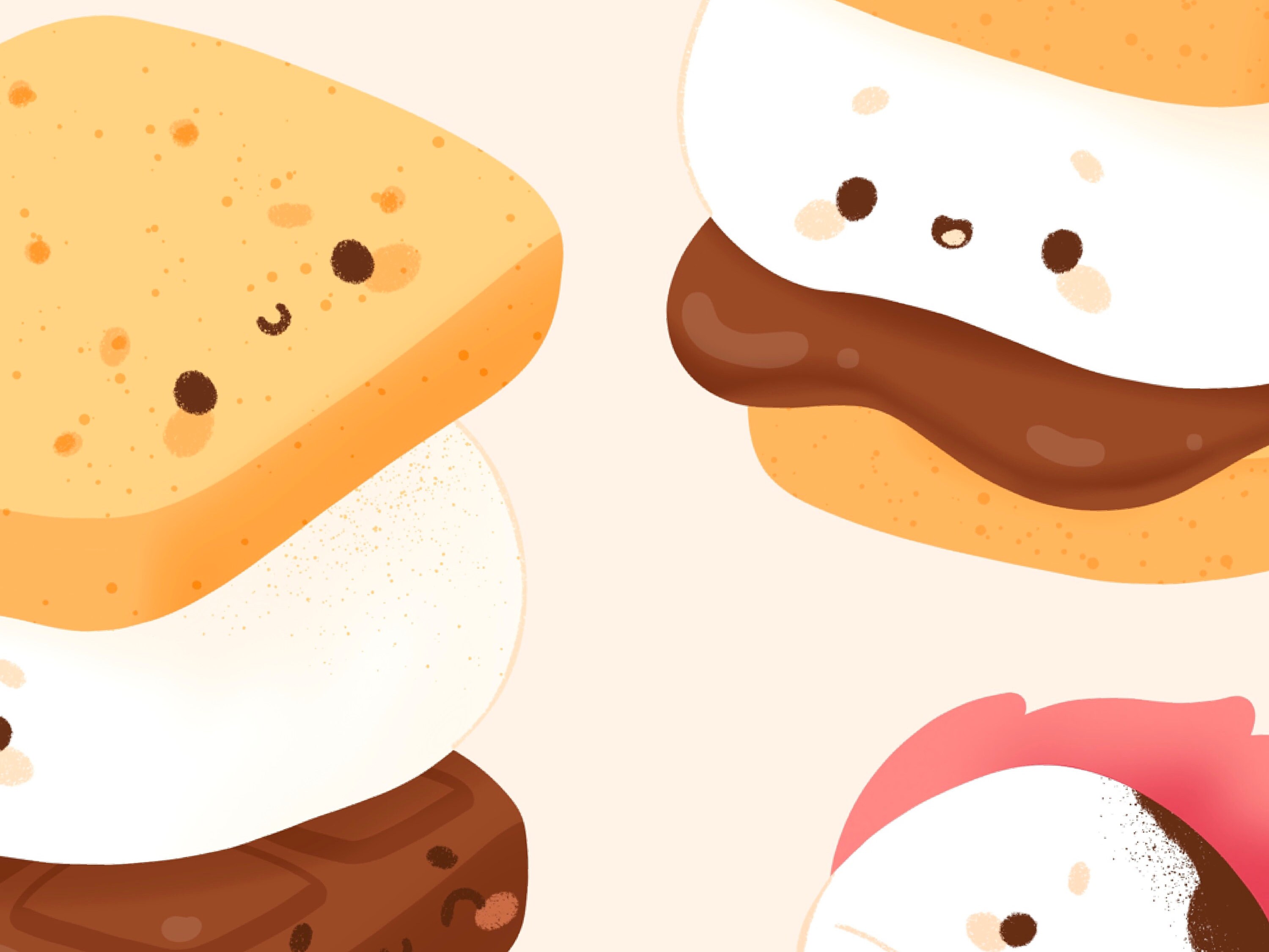 Cute Kawaii Printable Marshmallow S'mores Clipart / - Etsy Australia
