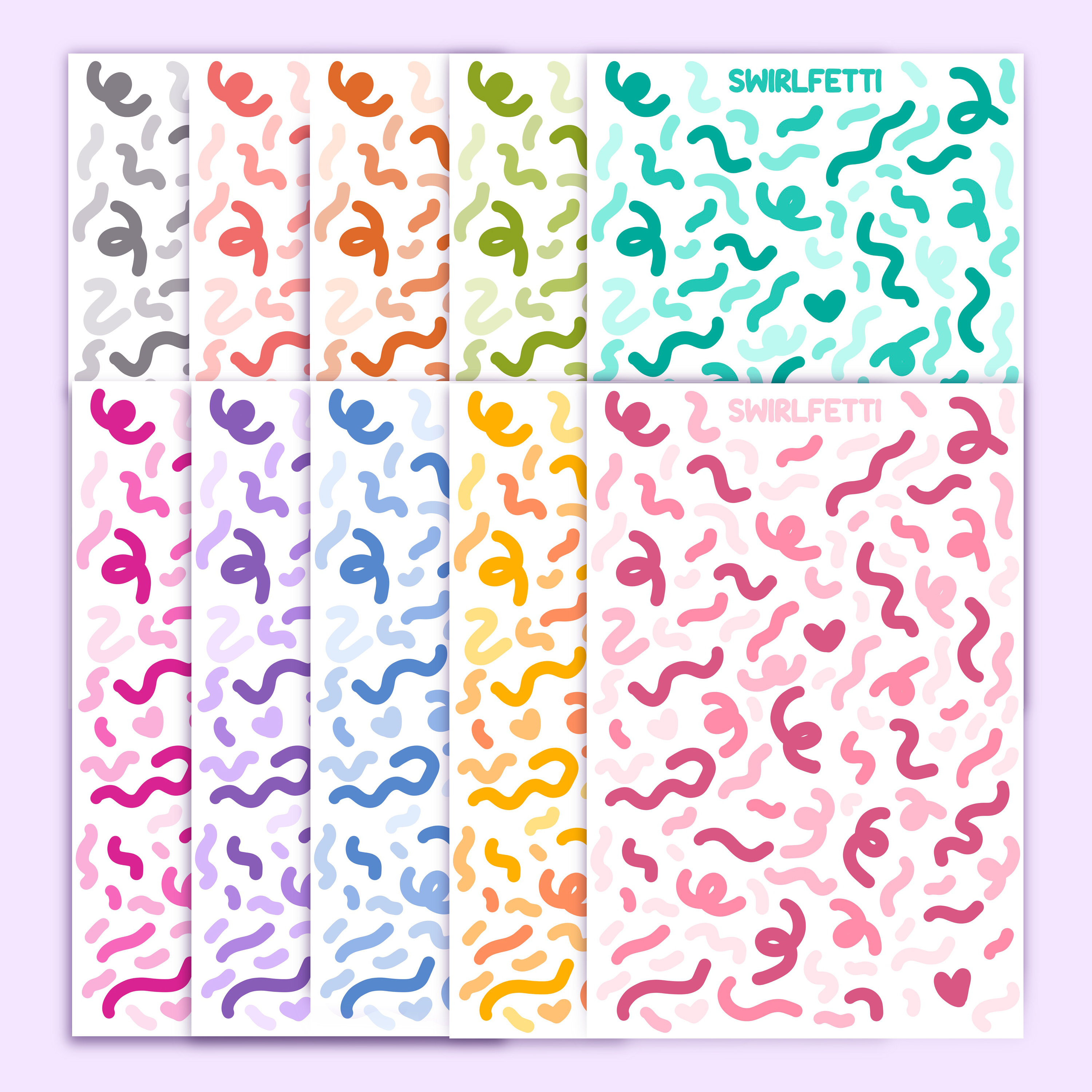 Cute Kawaii Printable Confetti Swirlfetti Sticker Sheet / - Etsy