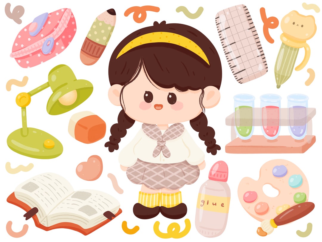 Cute Kawaii Printable Chibi Schoolgirl Clipart / Commercial Use/ PNG - Etsy