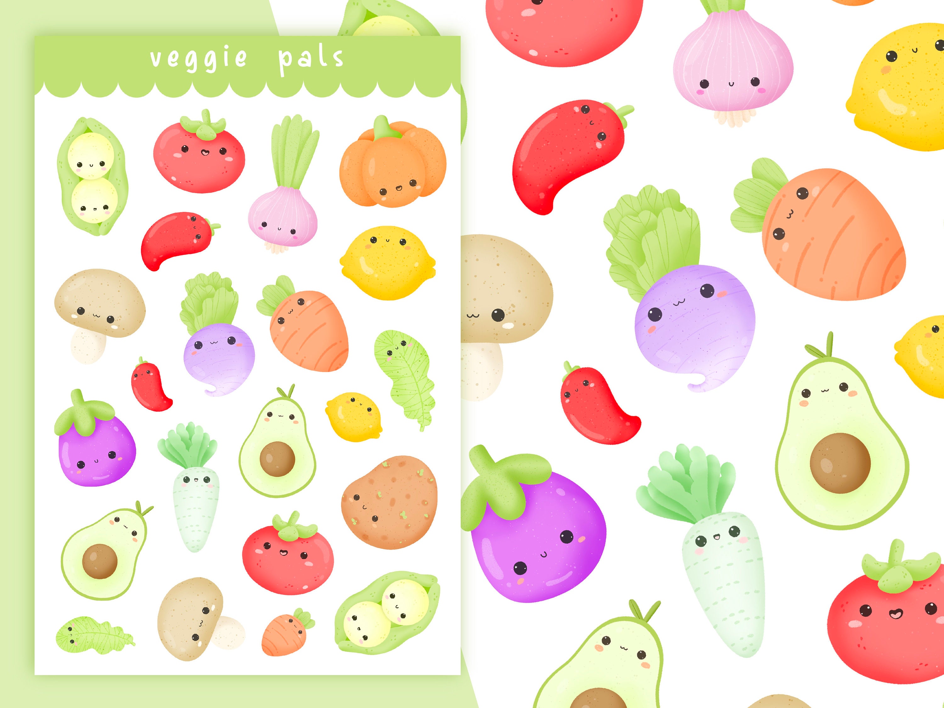 Cute Printable Sticker Sheet Veggie Pals Sticker Sheet / - Etsy